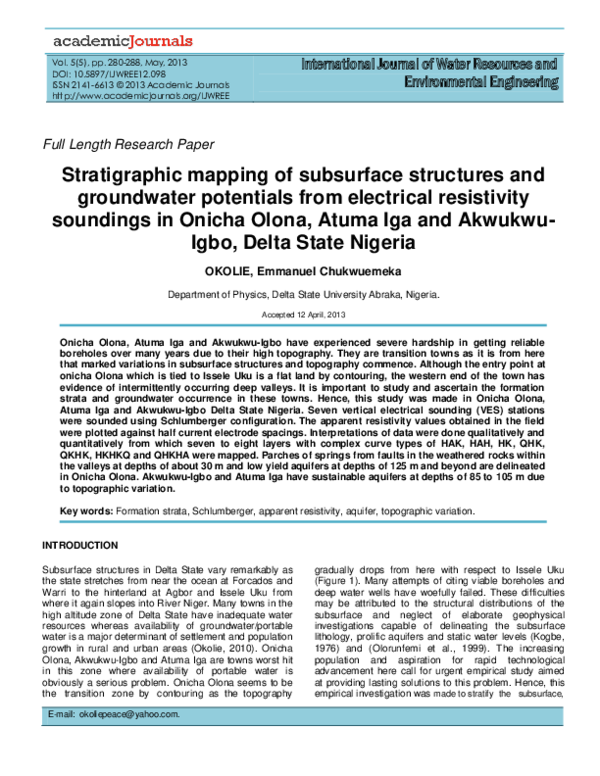 (PDF) Stratigraphic mapping of subsurface structures and groundwater ...