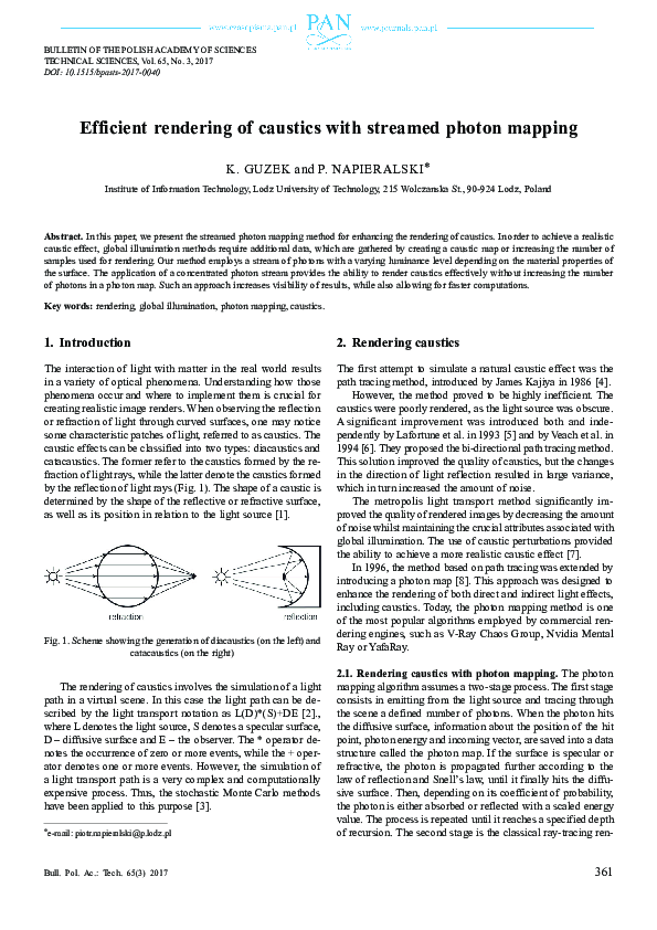 (PDF) Efficient rendering of caustics with streamed photon mapping