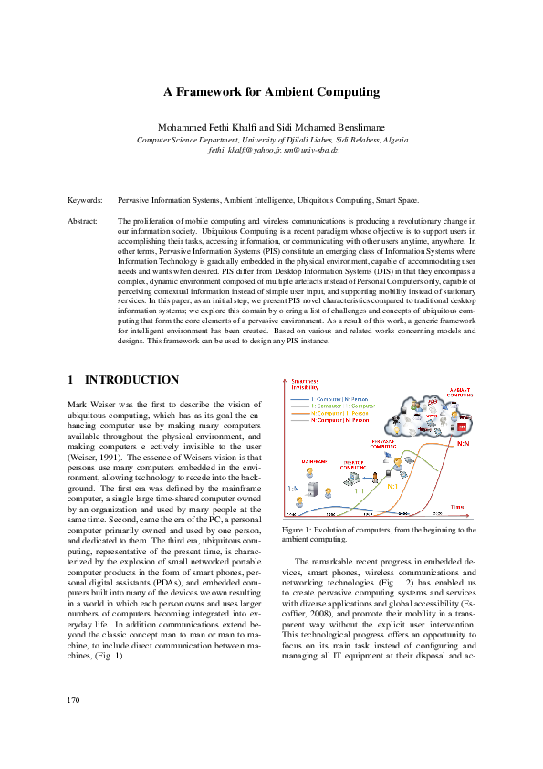(PDF) A Framework for Ambient Computing