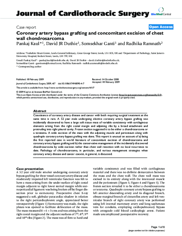 (PDF) Coronary artery bypass grafting and concomitant excision of chest ...