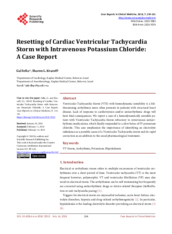 (PDF) Resetting of Cardiac Ventricular Tachycardia Storm with ...