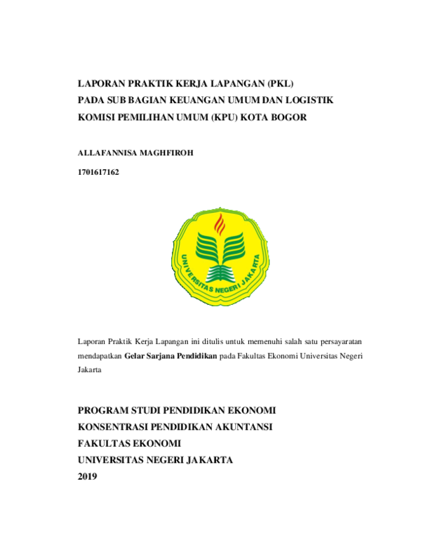 (PDF) Laporan Praktik Kerja Lapangan (PKL) Pada Sub Bagian Keuangan Umum Dan Logistik Komisi ...
