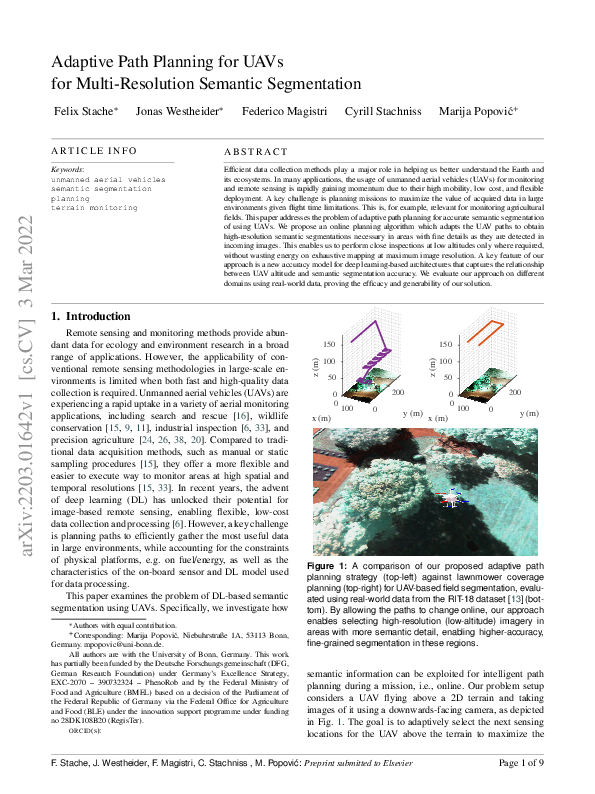 (PDF) Adaptive Path Planning for UAVs for Multi-Resolution Semantic Segmentation