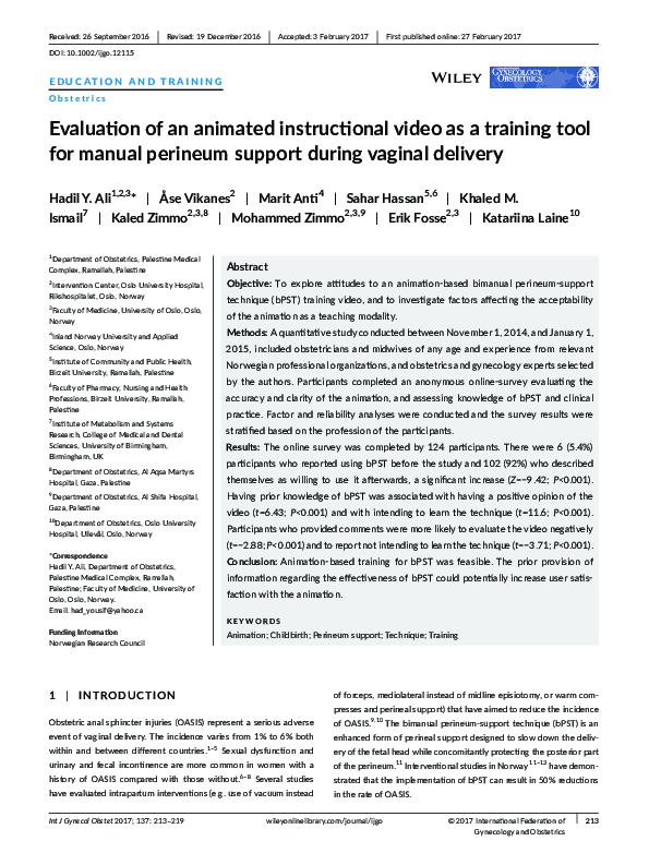 (PDF) Evaluation of an animated instructional video as a training tool ...