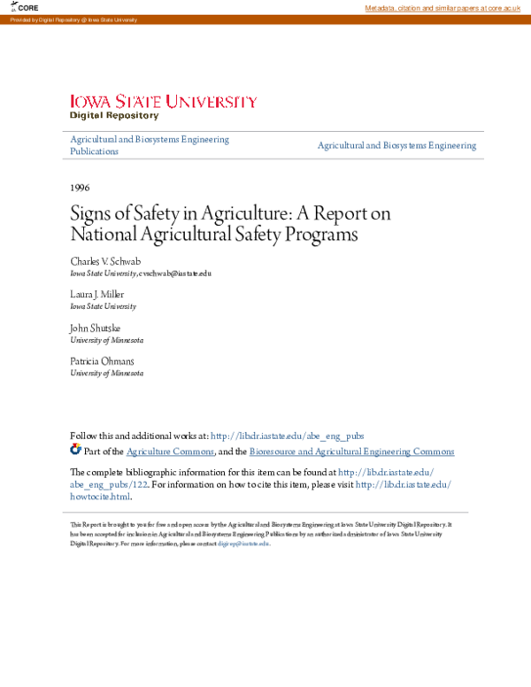(PDF) Signs of Safety in Agriculture: A Report on National Agricultural ...