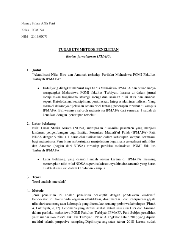 (PDF) TUGAS UTS METODE PENELITIAN