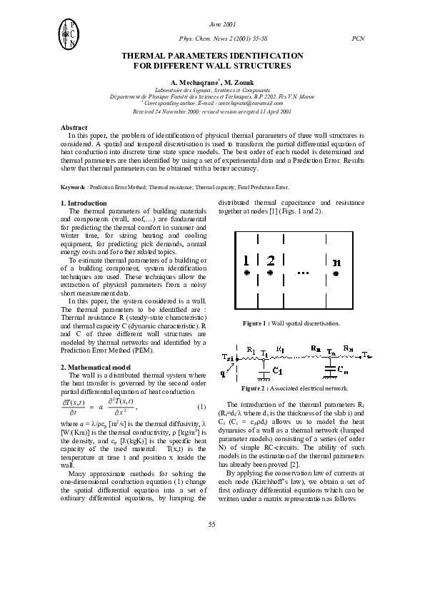 (PDF) Thermal Parameters Identification for Different Wall Structures