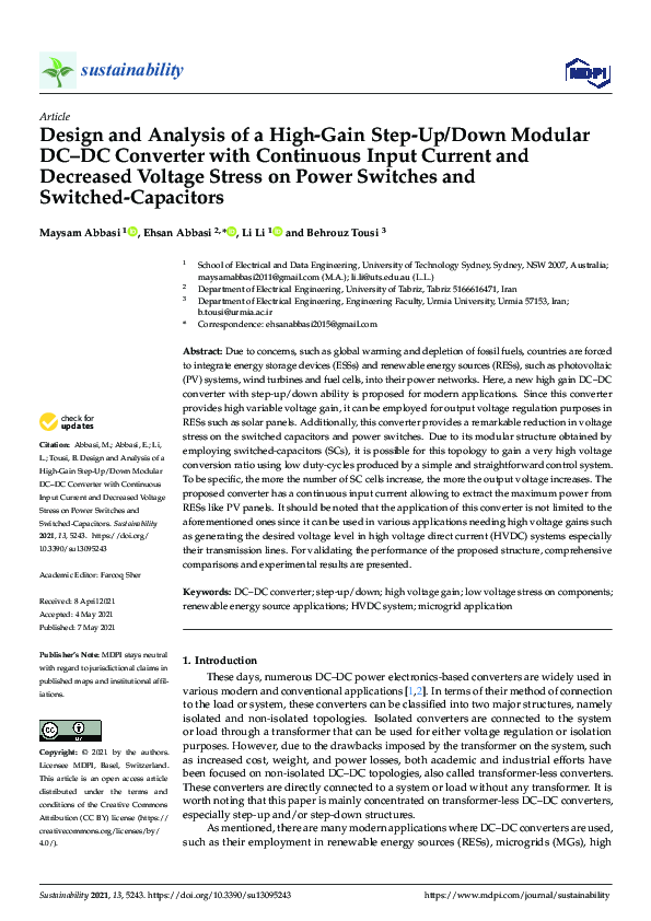 (PDF) High-Gain Modular DC-DC Converter Design
