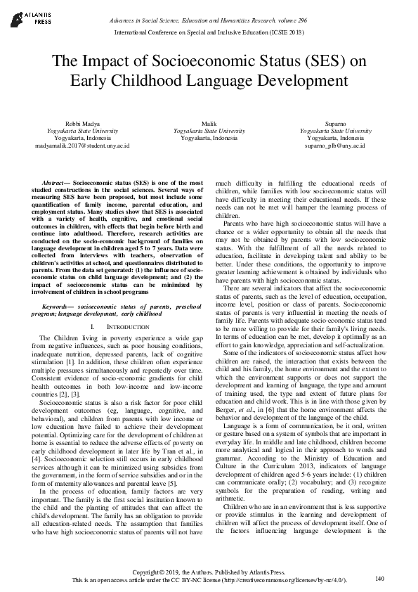 (PDF) The Impact of Socioeconomic Status (SES) on Early Childhood ...