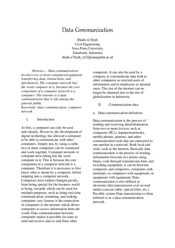 Pdf Data Communication 