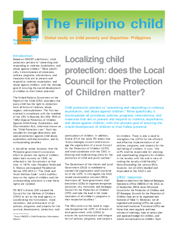 (PDF) Localizing Child Protection: Does the Local Council for the ...
