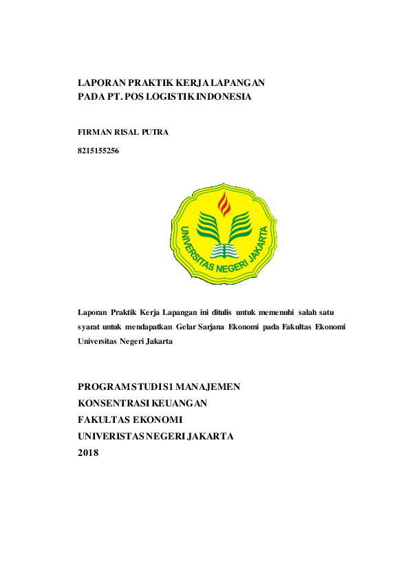 (PDF) Laporan Praktik Kerja Lapangan Pada Pt. Pos Logistik Indonesia