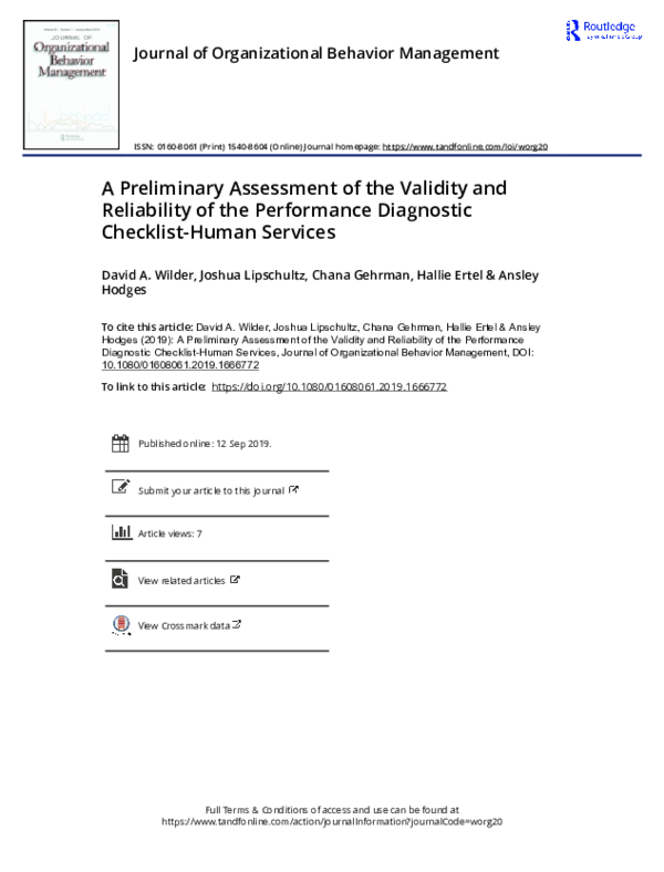 (PDF) Validity and Reliability of PDC-HS Tool