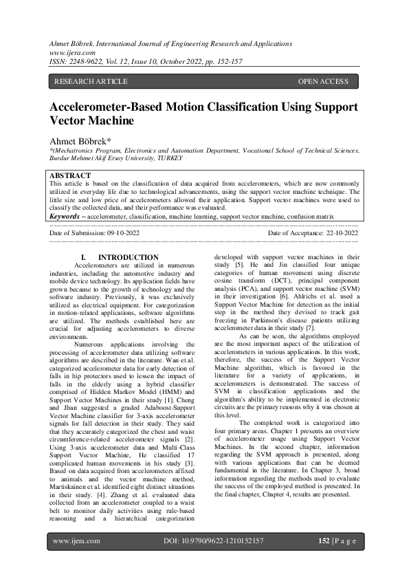 (PDF) Accelerometer-Based Motion Classification Using Support Vector Machine