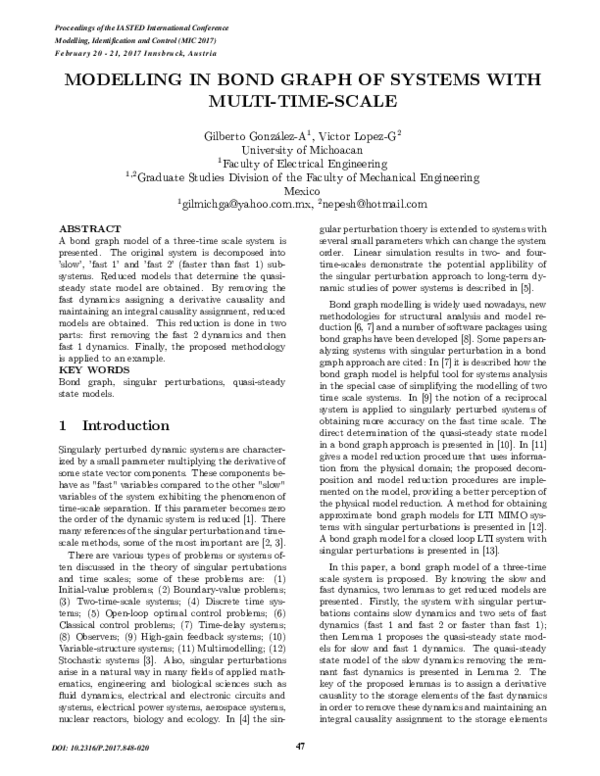 (PDF) Modelling in Bond Graph of Systems with Multi-Time-Scale | Victor Lopez Garza - Academia.edu