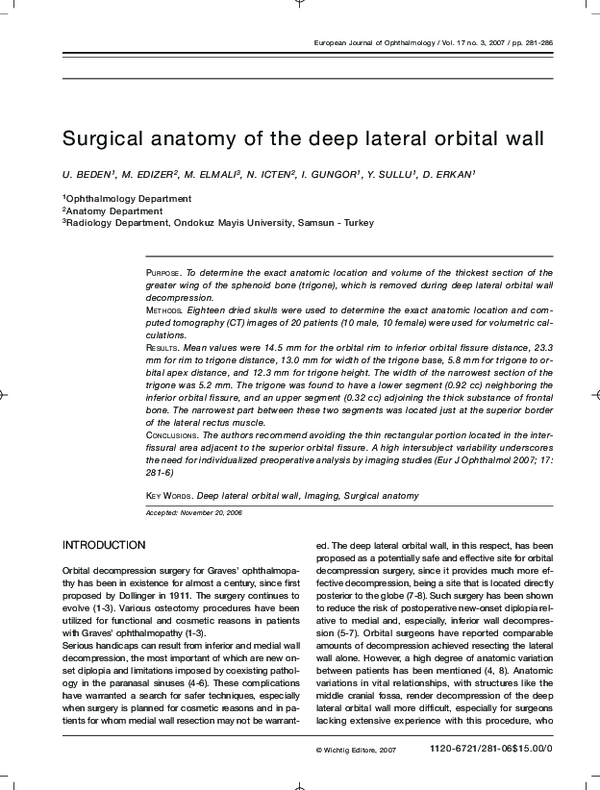 (PDF) Surgical Anatomy of the Deep Lateral Orbital Wall