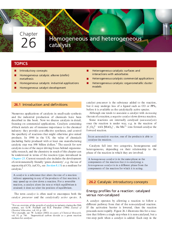 (PDF) Homogeneous and Heterogeneous Catalysis