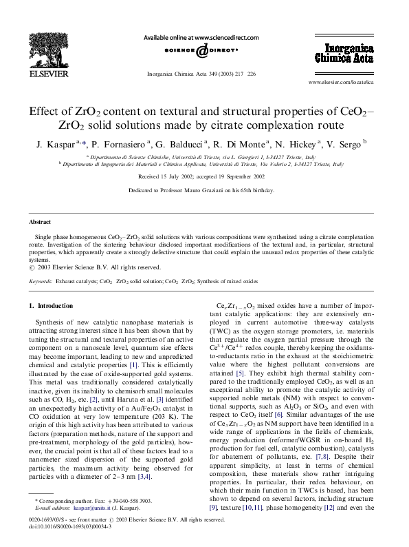 (PDF) Effect of ZrO2 content on textural and structural properties of ...
