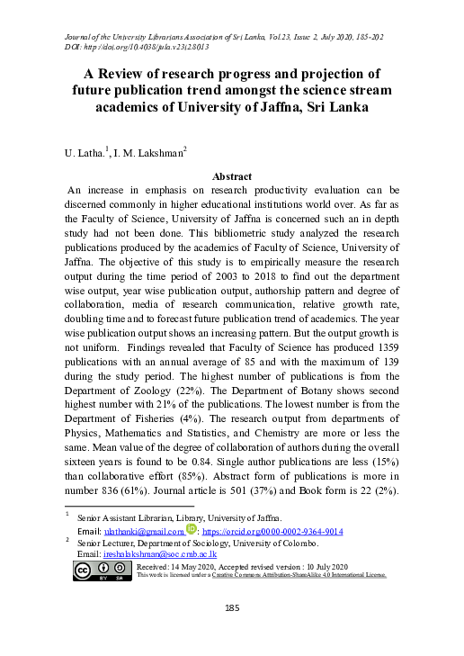 (PDF) A review of research progress and projection of future ...