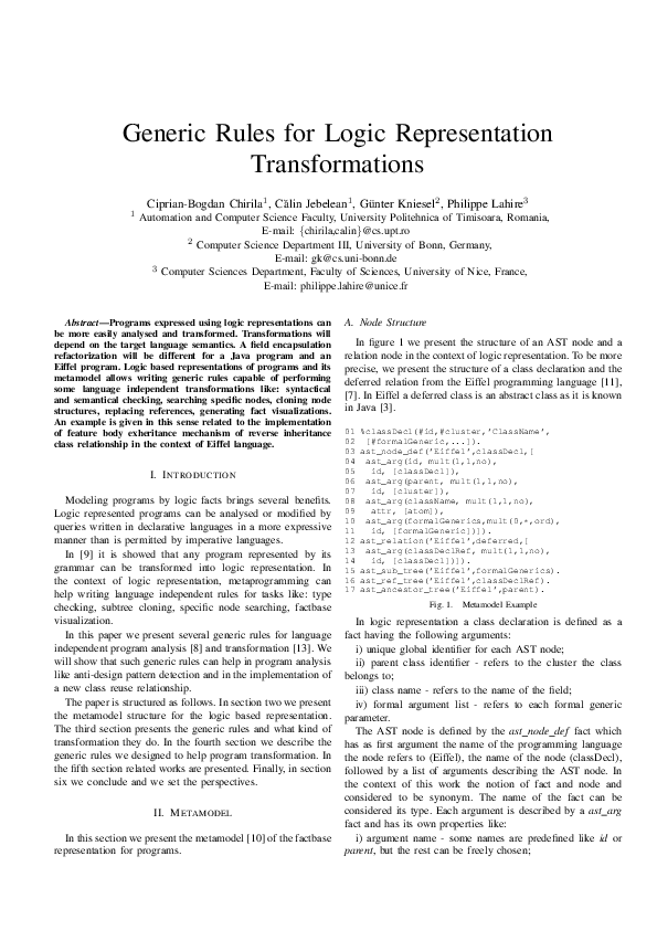 (PDF) Generic rules for logic representation transformations