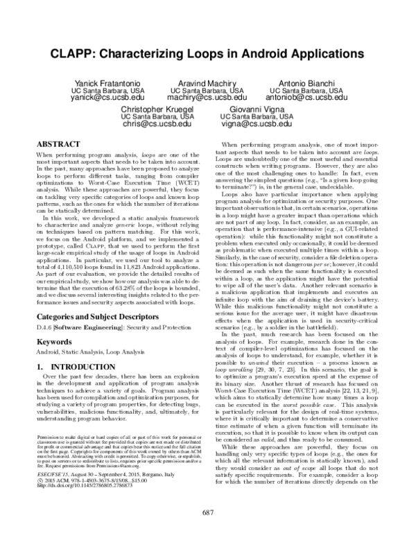 (PDF) CLAPP: characterizing loops in Android applications