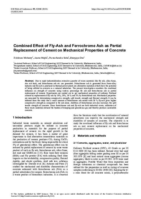 (PDF) Combined Effect of Fly-Ash and Ferrochrome Ash as Partial Replacement of Cement on ...