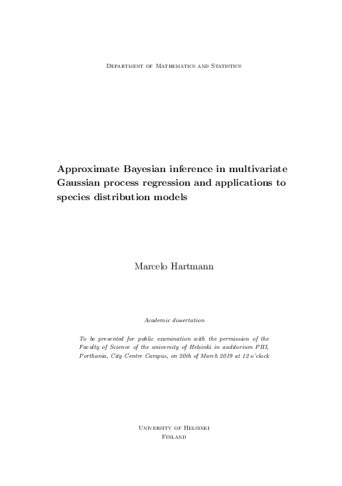 (PDF) Approximate Bayesian inference in multivariate Gaussian process regression and ...