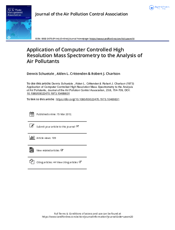 (PDF) Application of Computer Controlled High Resolution Mass ...