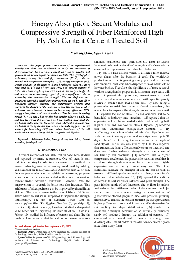 (PDF) Energy Absorption, Secant Modulus and Compressive Strength of ...
