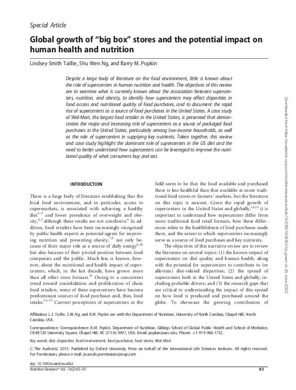 (PDF) Global growth of "big box" stores and the potential impact on ...