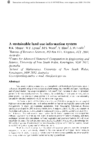 (PDF) A sustainable land use information system