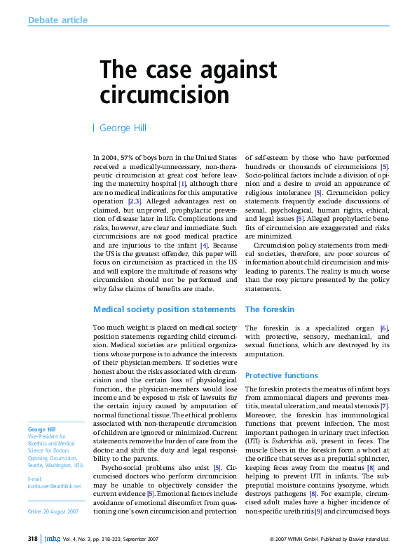 (PDF) The case against circumcision