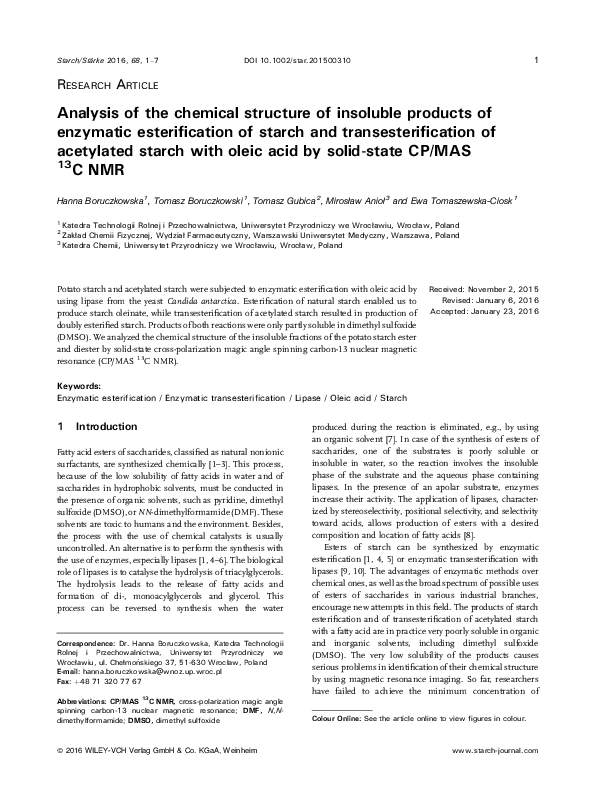 (PDF) Analysis of the chemical structure of insoluble products of ...