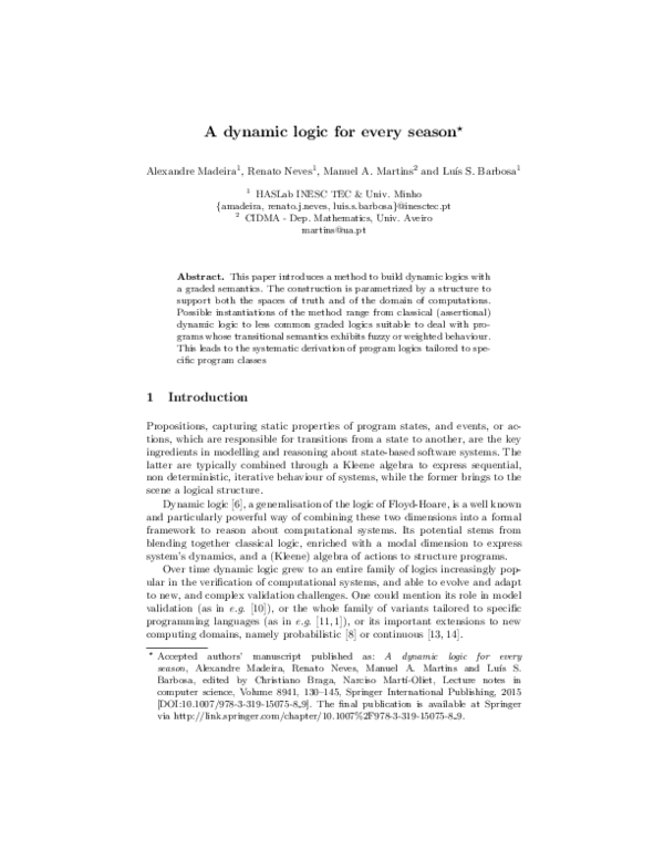 (PDF) A Dynamic Logic for Every Season