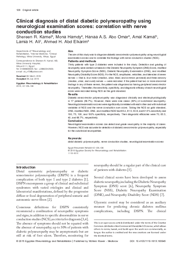 (PDF) Clinical diagnosis of distal diabetic polyneuropathy using ...