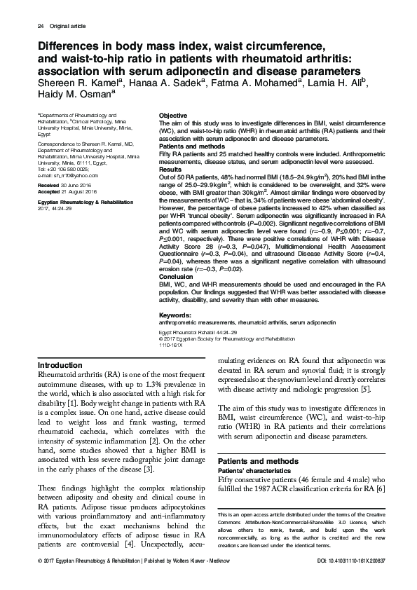 (PDF) Differences in body mass index, waist circumference, and waist-to-hip ratio in patients ...