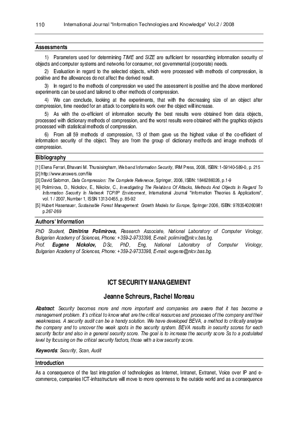 (PDF) BEVA: A Method for ICT Security Audits