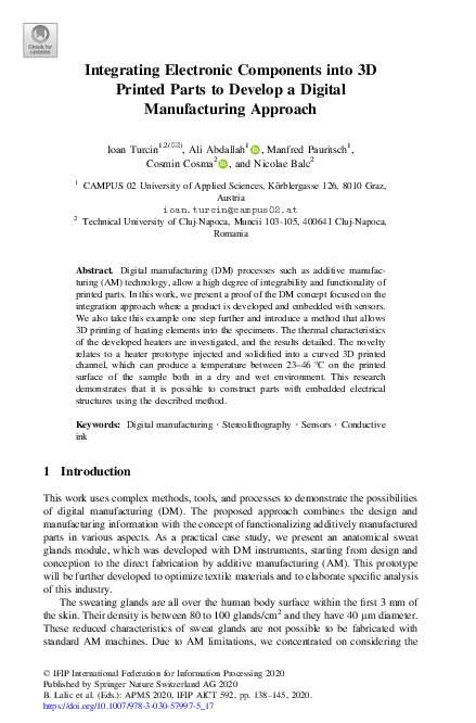 (PDF) Integrating Electronic Components into 3D Printed Parts to Develop a Digital Manufacturing ...