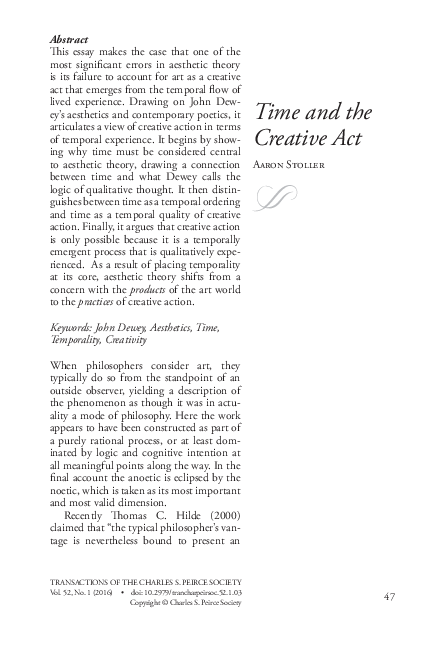 (PDF) Time and the Creative Act