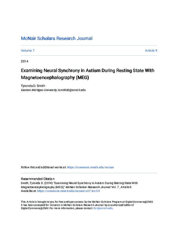 (PDF) Examining Neural Synchrony in Autism During Resting State With Magnetoencephalography (MEG ...