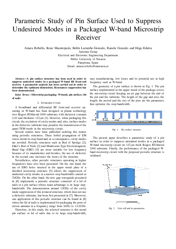 (PDF) Parametric Study of pin surface used to suppress undesired modes ...