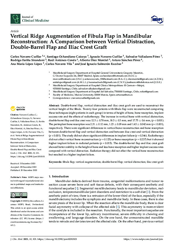 (PDF) Vertical Ridge Augmentation of Fibula Flap in Mandibular ...