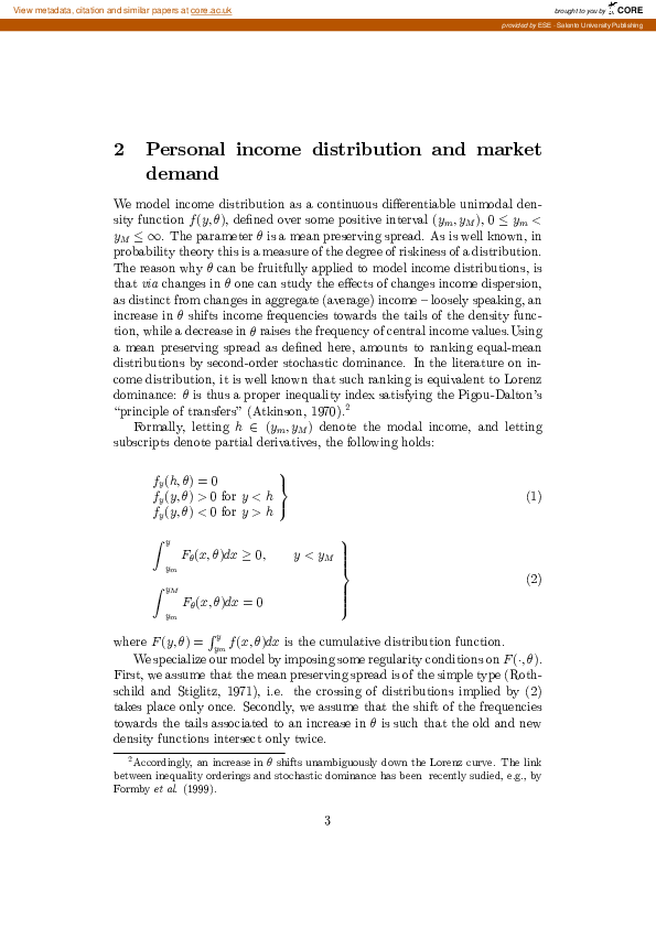 (PDF) Personal income distribution and market demand