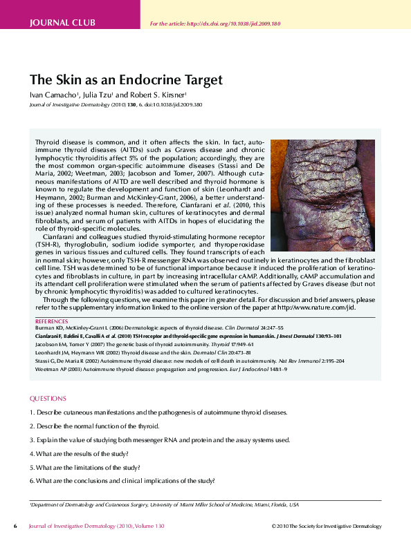 (PDF) The Skin as an Endocrine Target