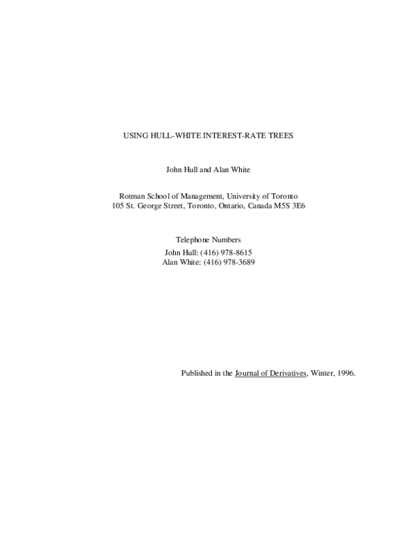 (PDF) Using Hull-White Interest Rate Trees