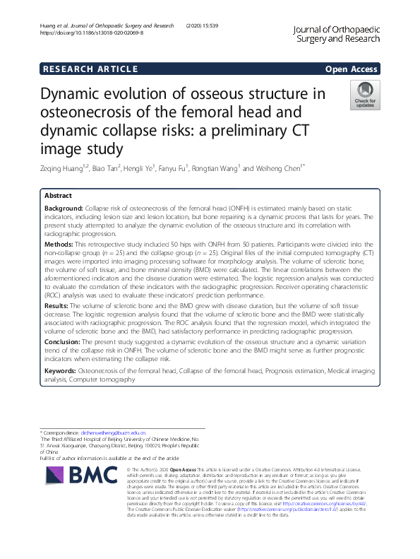 (PDF) Dynamic evolution of osseous structure in osteonecrosis of the ...