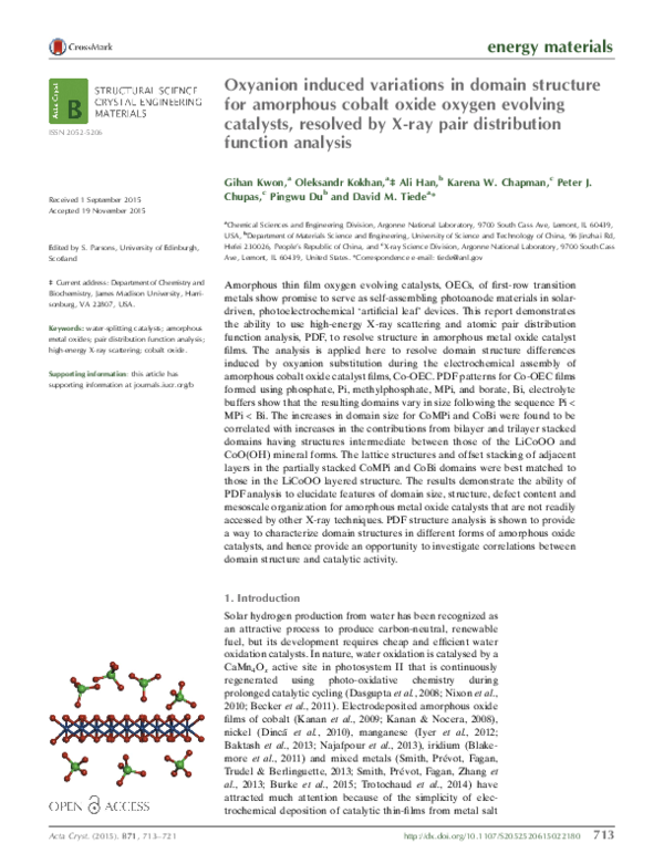 (PDF) Oxyanion induced variations in domain structure for amorphous cobalt oxide oxygen evolving ...
