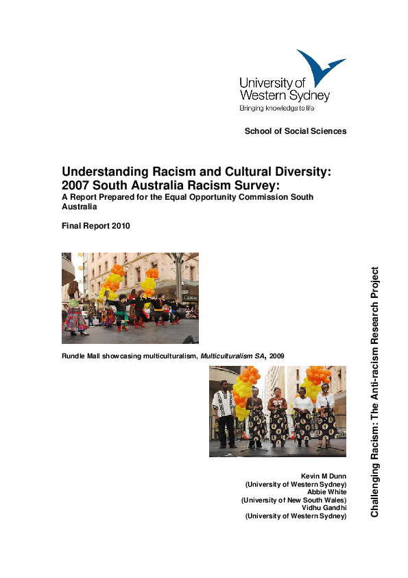 (PDF) Understanding Racism and Cultural Diversity: 2007 South Australia ...
