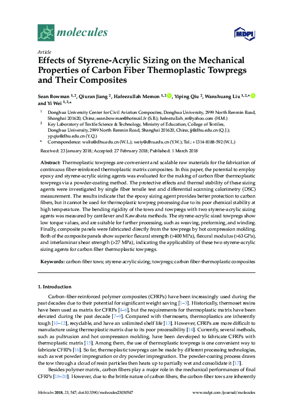 (PDF) Effects of Styrene-Acrylic Sizing on the Mechanical Properties of ...