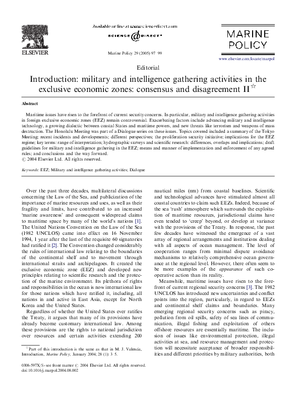 (PDF) Introduction: military and intelligence gathering activities in ...